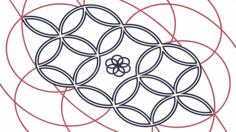 Elegant Abstract Circular Geometric Pattern, Interlocking Design, Vector Design Generative AI ...