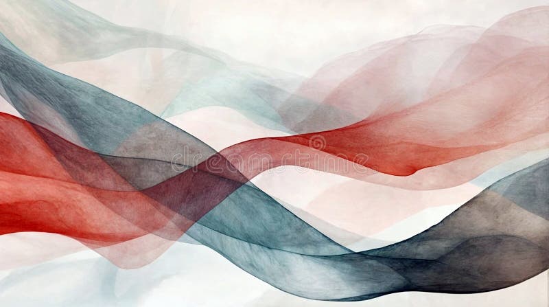 Elegant Abstract Composition of Translucent Red, Blue, and Gray Waves ...