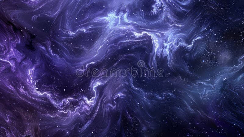 Elegant Abstract Cosmic Waves in Deep Blue and Violet with Sparkling ...