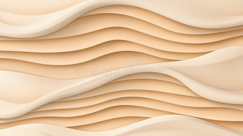 Elegant Abstract Curved Waves Texture in Soft Beige and Cream Tones for ...