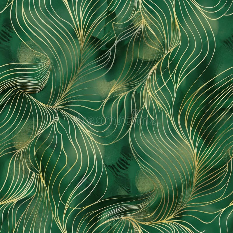 Elegant Abstract Gold and Green Pattern Design for Textile and ...