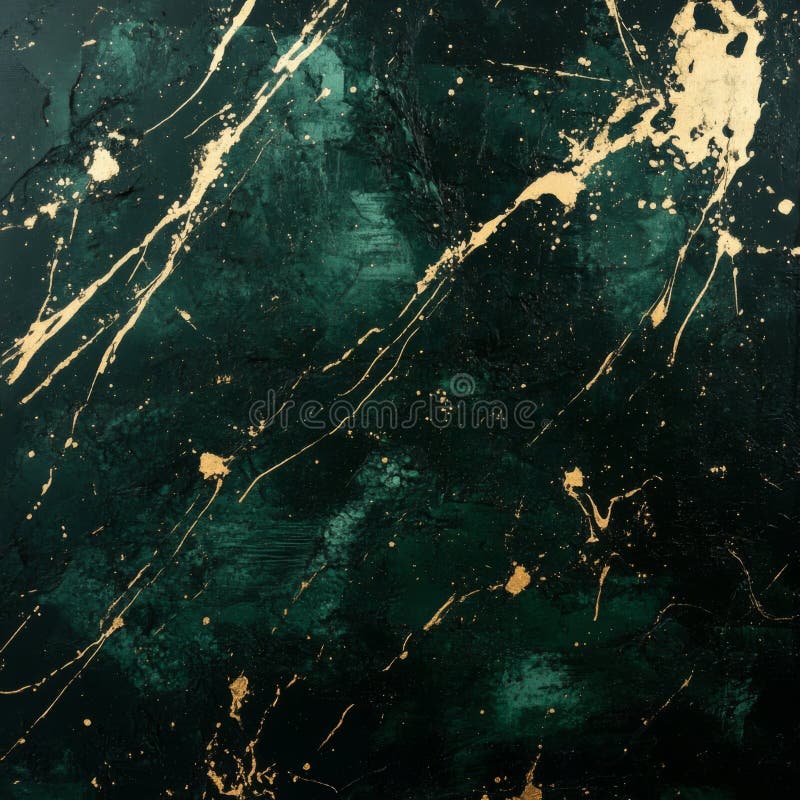 Elegant Abstract Green and Gold Artistic Splatter on Canvas Stock Image ...