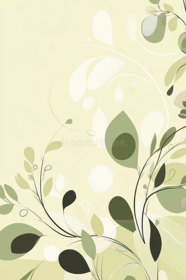 Elegant Abstract Green Leafy Design on Light Background. Stock Image ...