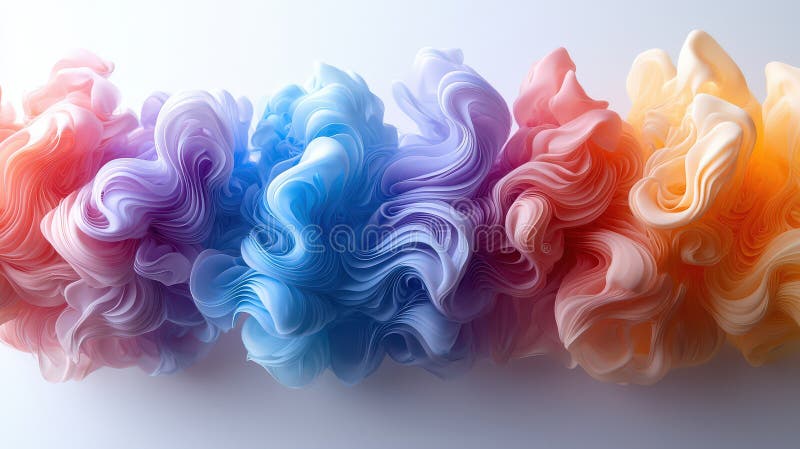 Elegant Blending of Soft Colors Creating Abstract Waves with Flowing ...
