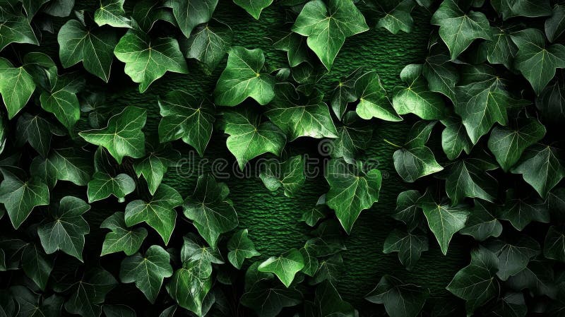 Elegant Abstract Ivy Vine Pattern on Textured Green Wall Background ...