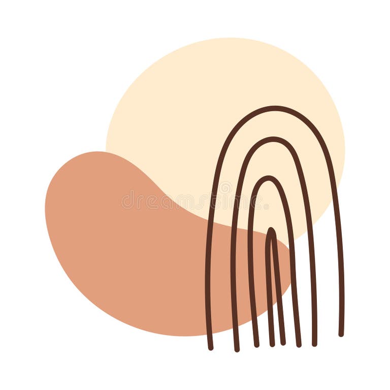 Boho Aesthetic Abstract Layered Arches Stock Illustration ...