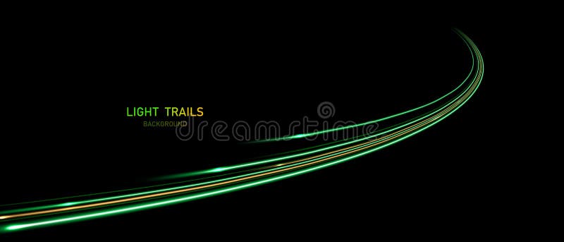 Elegant Abstract Light Line Effect Design Vector Illustration on Black ...