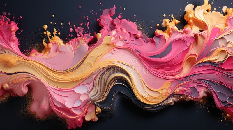 Elegant Abstract Marble Texture With Gold And Pink Swirls Generativeai Stock Image Image Of