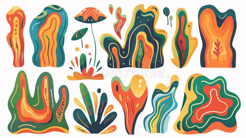 Elegant Abstract Modern Organic Design Elements for Creative Projects ...