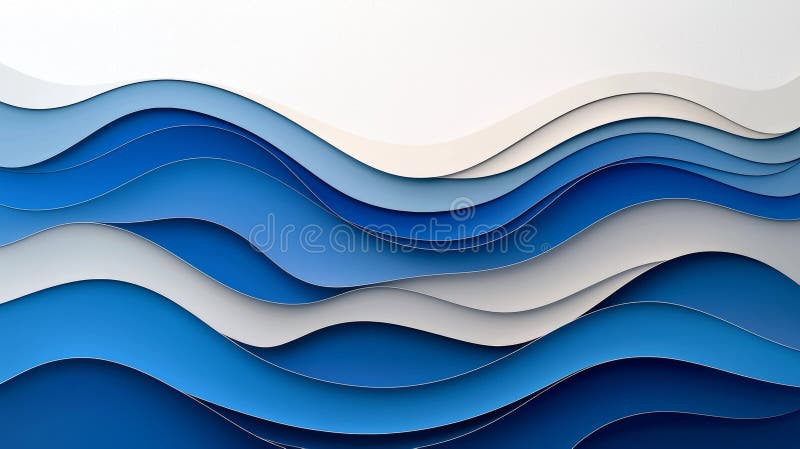 An Elegant Abstract Pattern Showcasing Serene, Flowing Blue Waves on a ...
