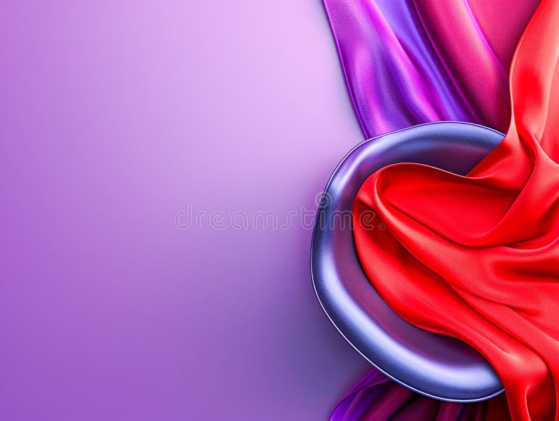 Elegant Abstract Red and Purple Silk Fabric Flowing on Gradient ...