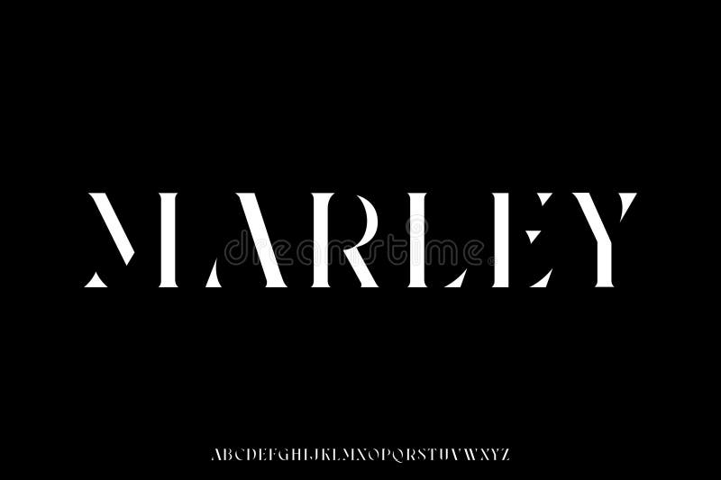 Elegant Abstract Serif Stencil Type Alphabet Display Font Vector ...
