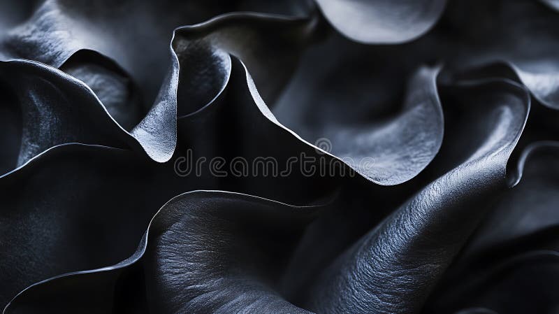 Elegant Abstract Texture of Soft Black Leather with Rich Curves and ...