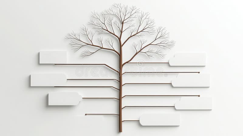 Elegant Abstract Tree Structure with Branches and Blank Labels for ...