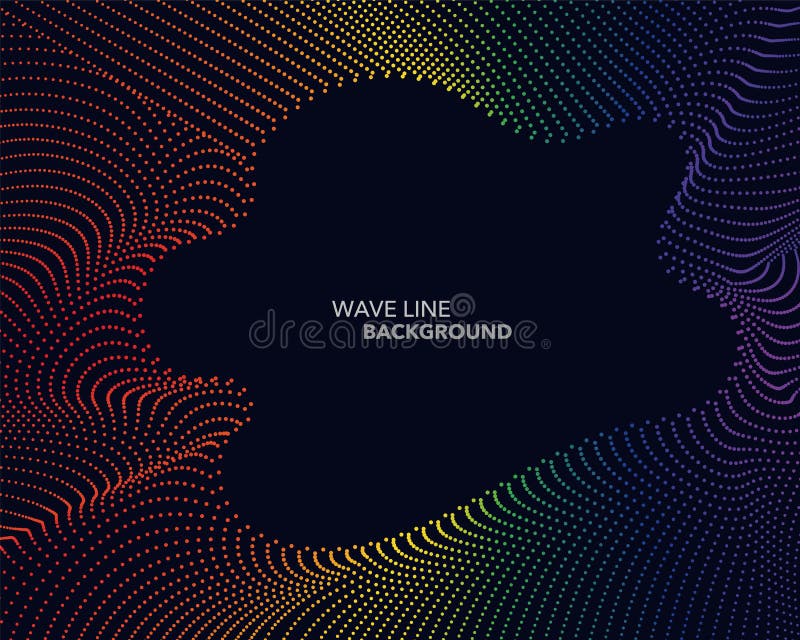 Elegant Abstract Vector Spectrum Rainbow Gradient Wave Dot Line Stock ...