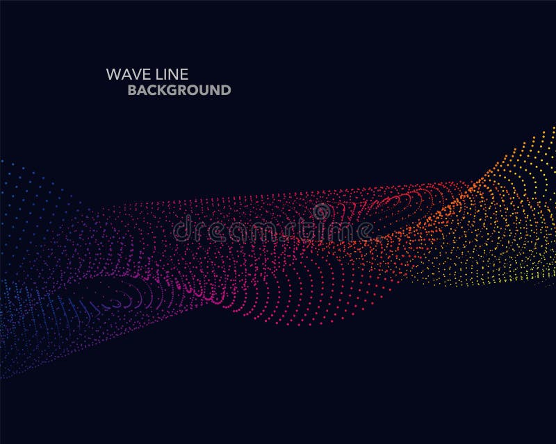 Elegant Abstract Vector Spectrum Rainbow Gradient Wave Dot Line Stock ...