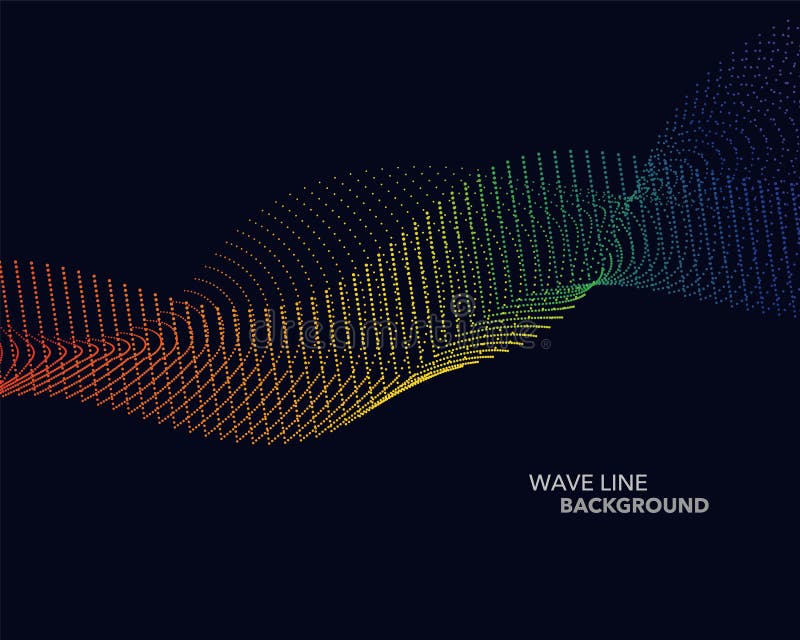 Elegant Abstract Vector Spectrum Rainbow Gradient Wave Dot Line Stock ...
