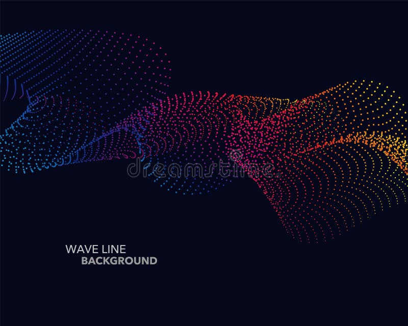 Elegant Abstract Vector Spectrum Rainbow Gradient Wave Dot Line Stock ...