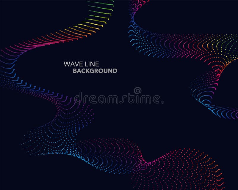 Elegant Abstract Vector Spectrum Rainbow Gradient Wave Dot Line Stock ...