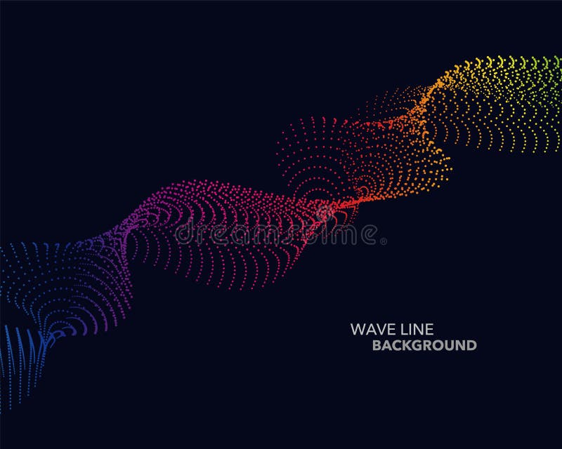 Elegant Abstract Vector Spectrum Rainbow Gradient Wave Dot Line Stock ...
