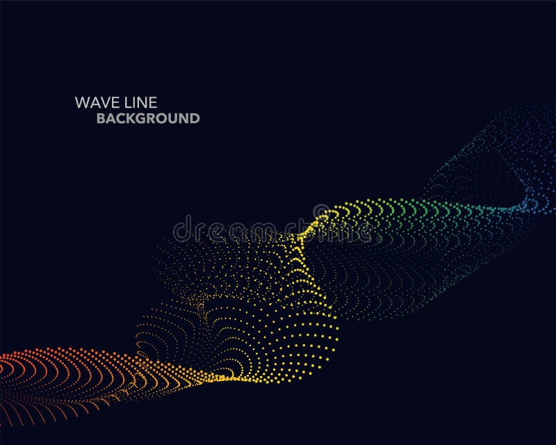 Elegant Abstract Vector Spectrum Rainbow Gradient Wave Dot Line Stock ...