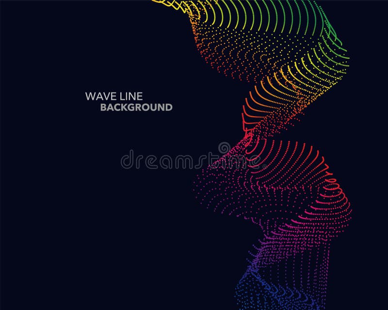 Elegant Abstract Vector Spectrum Rainbow Gradient Wave Dot Line Stock ...
