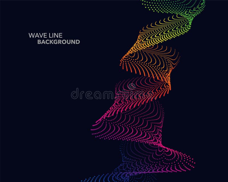 Elegant Abstract Vector Spectrum Rainbow Gradient Wave Dot Line Stock ...