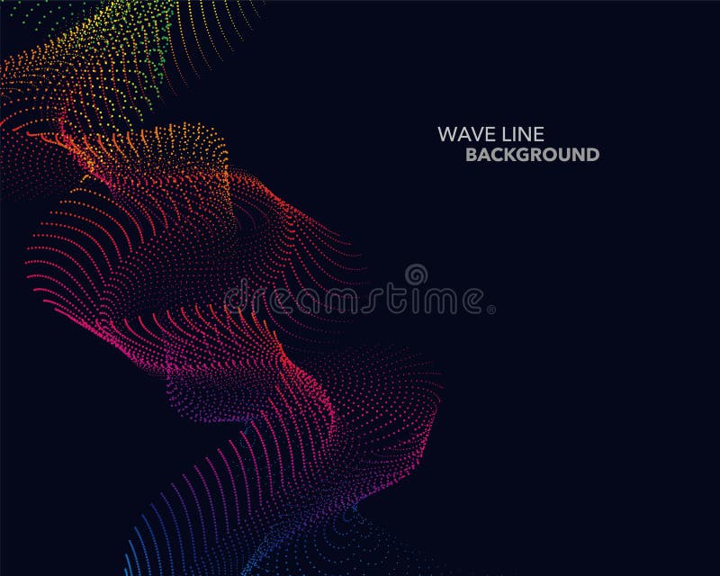 Elegant Abstract Vector Spectrum Rainbow Gradient Wave Dot Line Stock ...