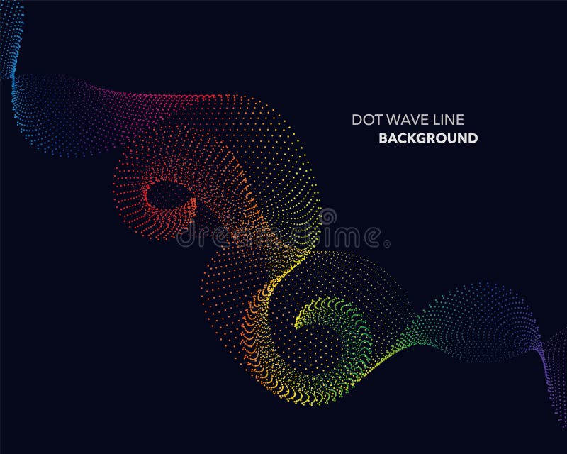 Elegant Abstract Vector Spectrum Rainbow Gradient Wave Dot Line Stock ...