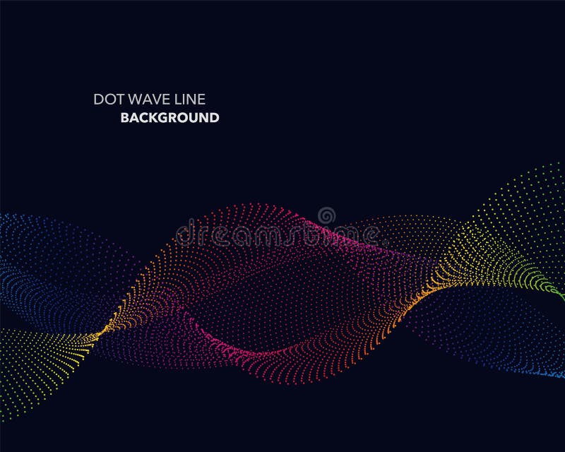 Elegant Abstract Vector Spectrum Rainbow Gradient Wave Dot Line Stock ...