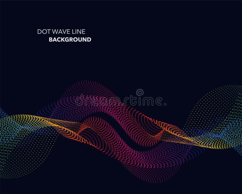 Elegant Abstract Vector Spectrum Rainbow Gradient Wave Dot Line Stock ...