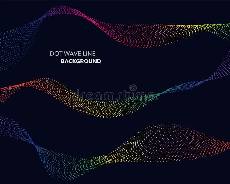 Elegant Abstract Vector Spectrum Rainbow Gradient Wave Dot Line Stock ...