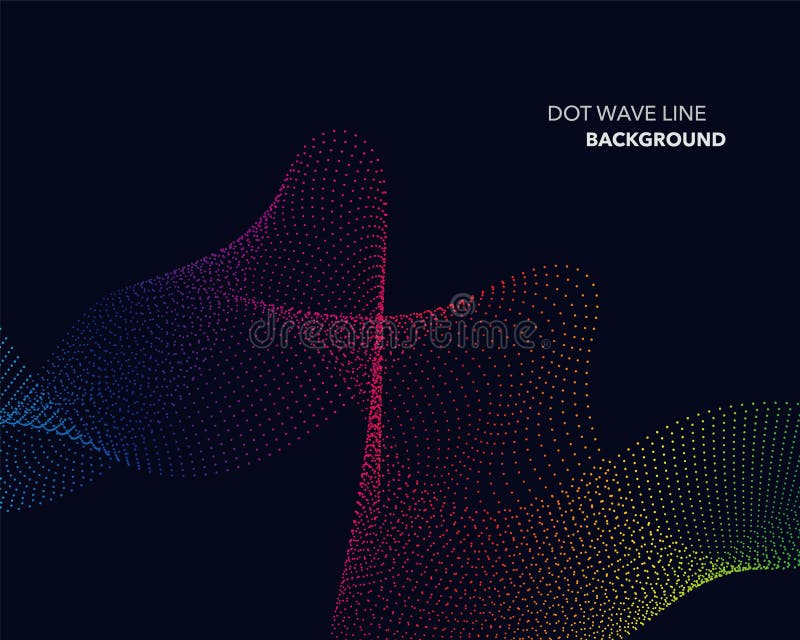 Elegant Abstract Vector Spectrum Rainbow Gradient Wave Dot Line Stock ...