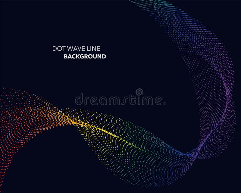 Elegant Abstract Vector Spectrum Rainbow Gradient Wave Dot Line Stock ...