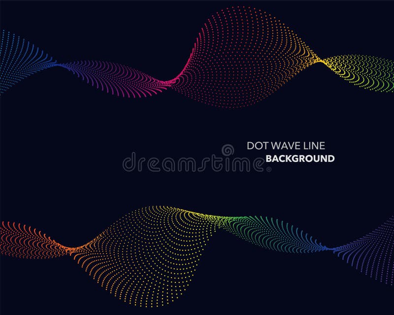 Elegant Abstract Vector Spectrum Rainbow Gradient Wave Dot Line Stock ...