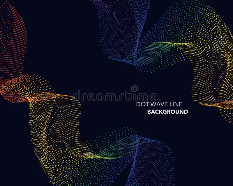 Elegant Abstract Vector Spectrum Rainbow Gradient Wave Dot Line Stock ...