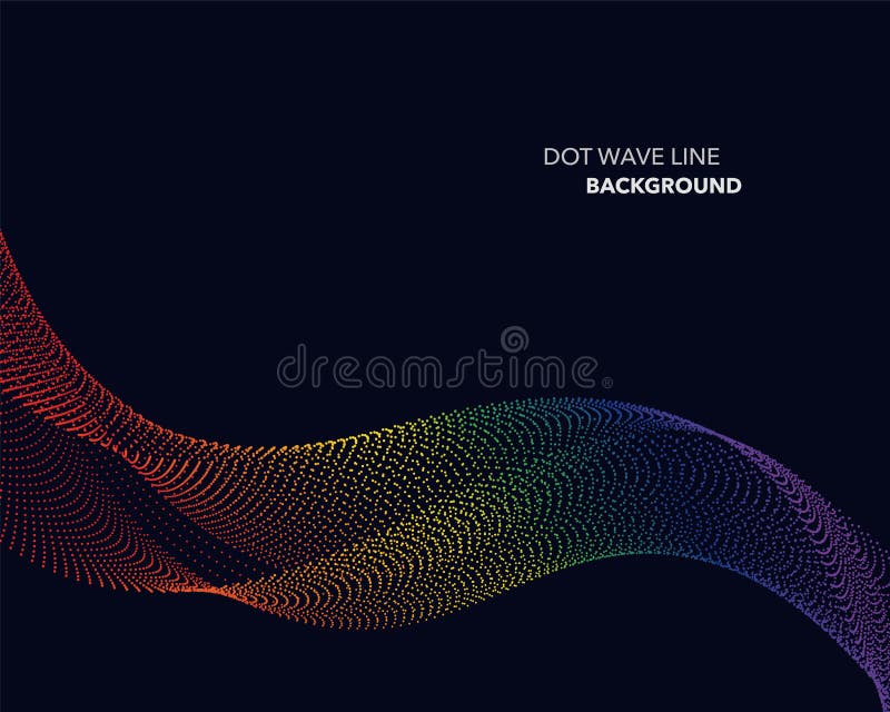 Elegant Abstract Vector Spectrum Rainbow Gradient Wave Dot Line Stock ...