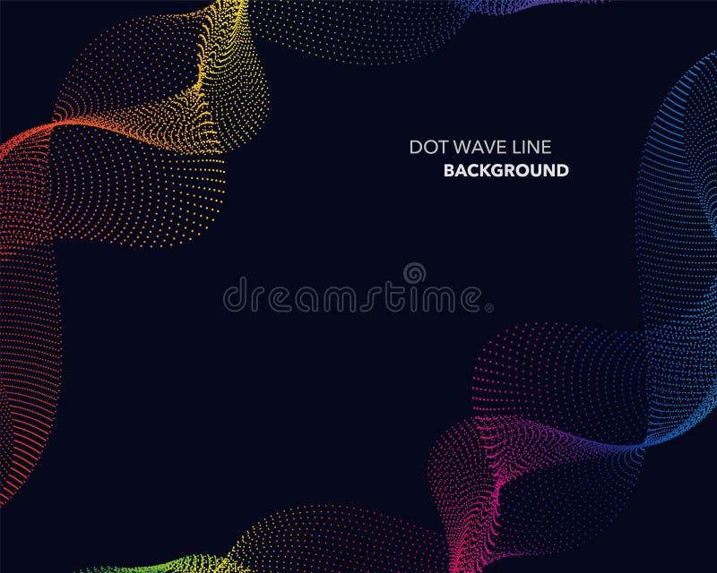 Elegant Abstract Vector Spectrum Rainbow Gradient Wave Dot Line Stock ...