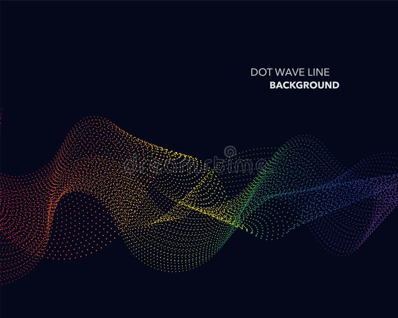 Elegant Abstract Vector Spectrum Rainbow Gradient Wave Dot Line Stock ...