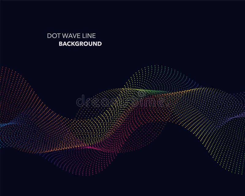 Elegant Abstract Vector Spectrum Rainbow Gradient Wave Dot Line Stock ...