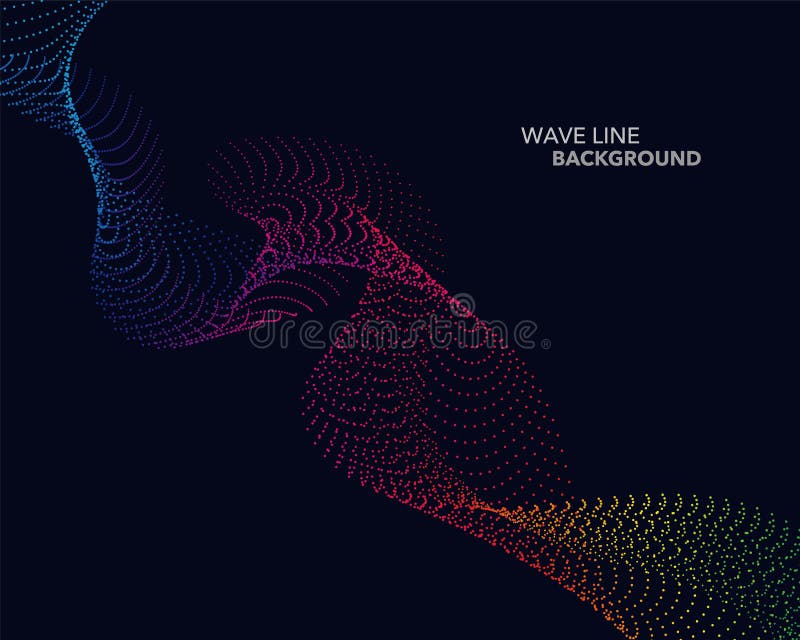 Elegant Abstract Vector Spectrum Rainbow Gradient Wave Dot Line Stock ...