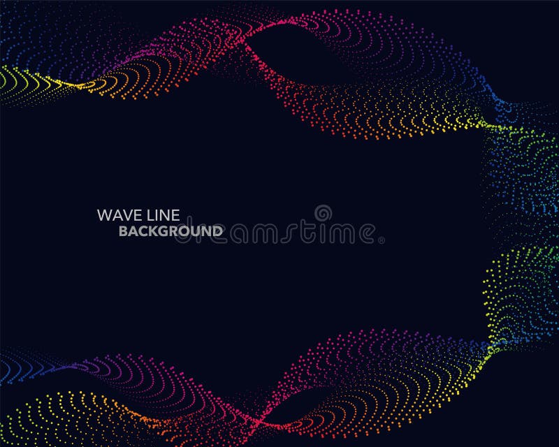 Elegant Abstract Vector Spectrum Rainbow Gradient Wave Dot Line Stock ...