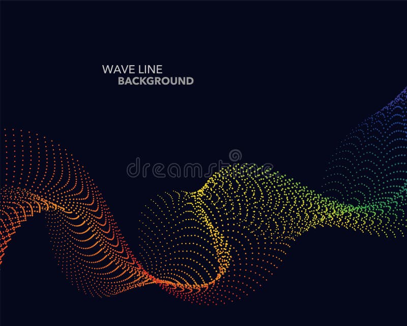 Elegant Abstract Vector Spectrum Rainbow Gradient Wave Dot Line Stock ...