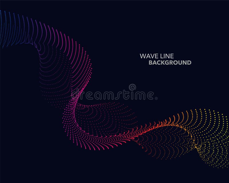 Elegant Abstract Vector Spectrum Rainbow Gradient Wave Dot Line Stock ...