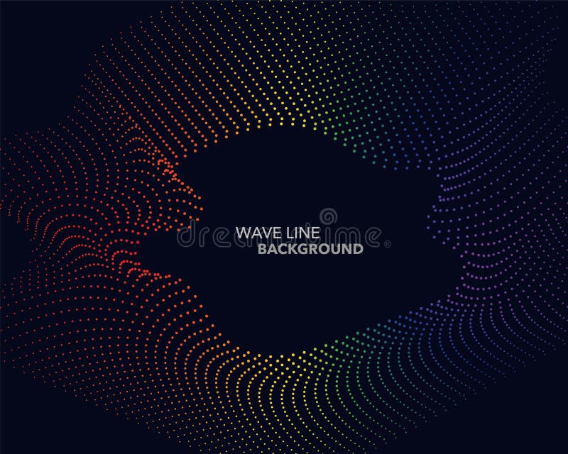 Elegant Abstract Vector Spectrum Rainbow Gradient Wave Dot Line Stock ...