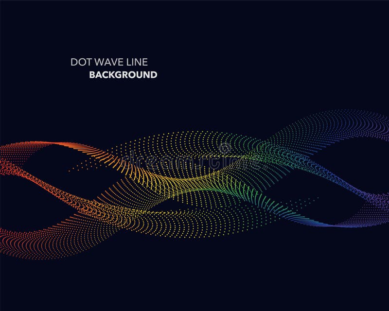 Elegant Abstract Vector Spectrum Rainbow Gradient Wave Dot Line Stock ...
