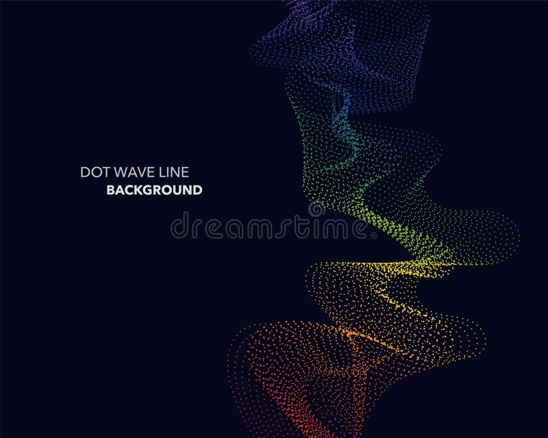 Elegant Abstract Vector Spectrum Rainbow Gradient Wave Dot Line Stock ...
