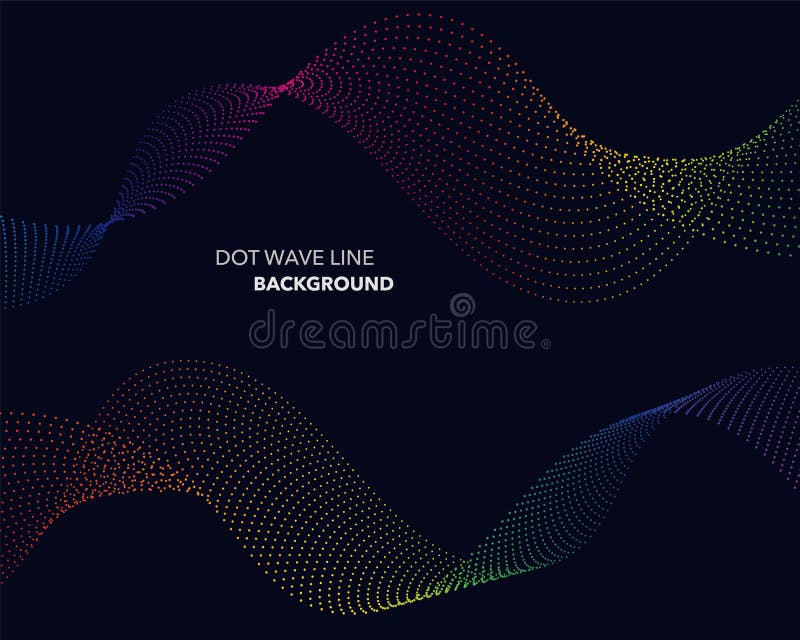 Elegant Abstract Vector Spectrum Rainbow Gradient Wave Dot Line Stock ...