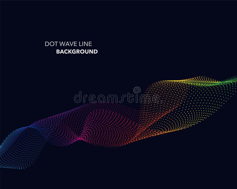 Elegant Abstract Vector Spectrum Rainbow Gradient Wave Dot Line Stock ...