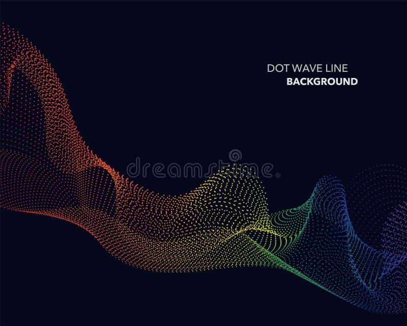 Elegant Abstract Vector Spectrum Rainbow Gradient Wave Dot Line Stock ...